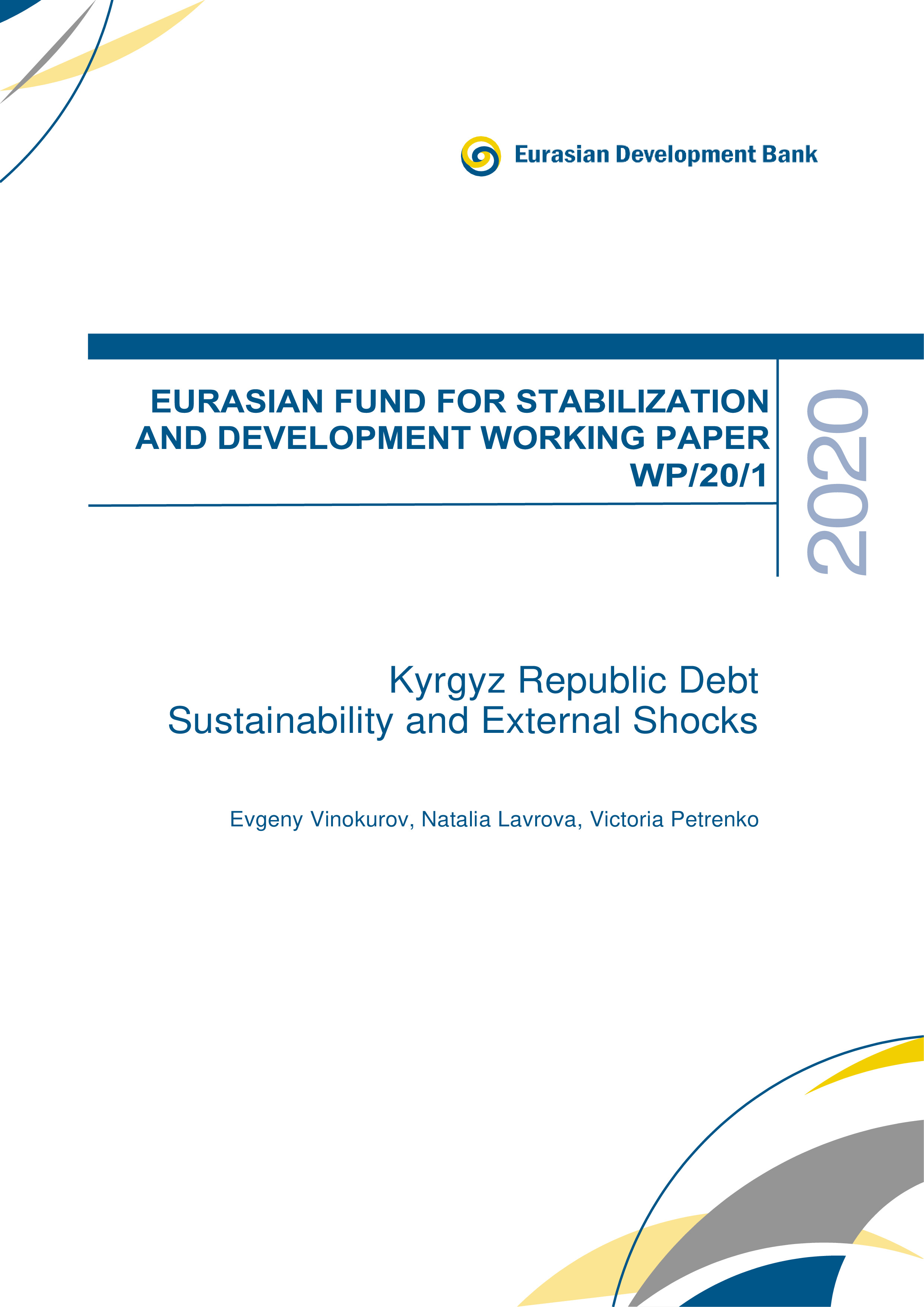 EFSD Working Paper WP/20/1 “Kyrgyz Republic Debt Sustainability and ...